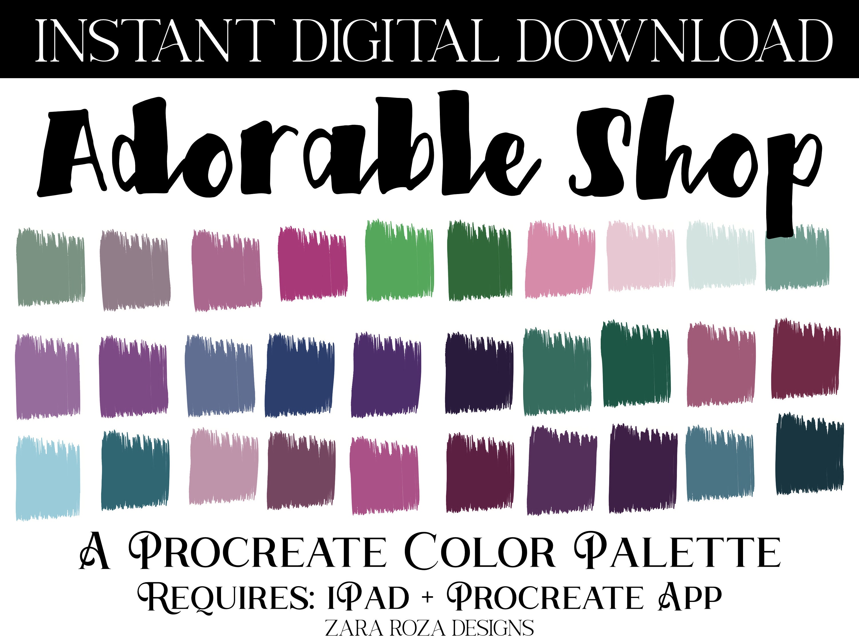 20 Procreate Color Palette Bundle Pack - VOL. 25 Set - Retro Vintage ...