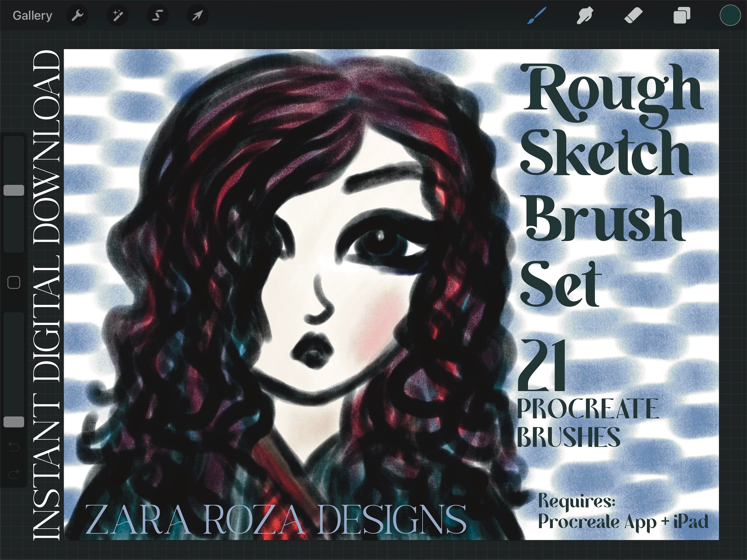 Procreate Rough Sketch Brush Set - 21 Sketching Brushes, Bundle Pack ...