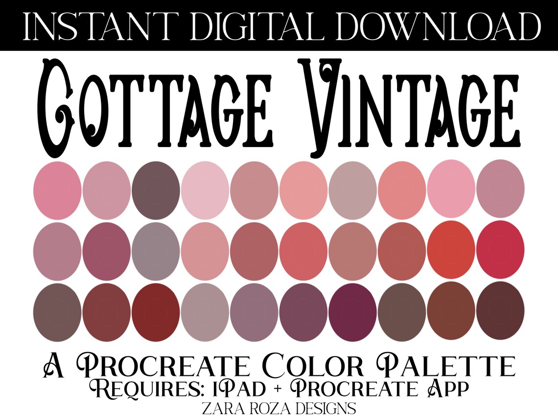 20 Procreate Color Palette Bundle Pack VOL. 16 Set Goth Retro Vintage ...