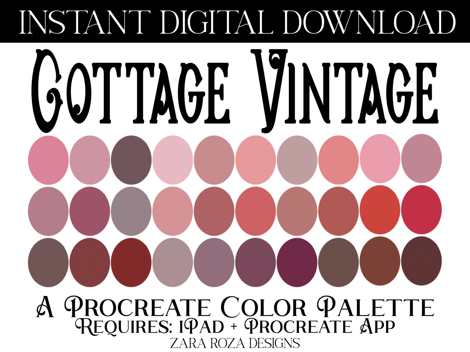 20 Procreate Color Palette Bundle Pack - VOL. 16 Set - Goth Retro ...