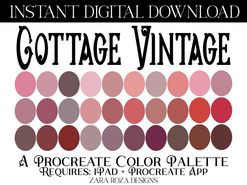 20 Procreate Color Palette Bundle Pack VOL. 16 Set Goth Retro Vintage ...