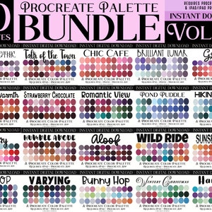20 Procreate Color Palette Bundle Pack - VOL. 30 Set - Retro Vintage ...