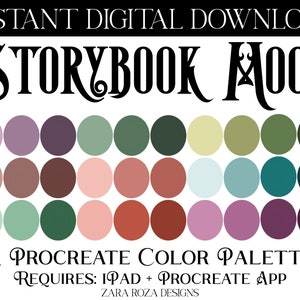 20 Procreate Color Palette Bundle Pack - VOL. 12 Set: 20 Palettes With ...