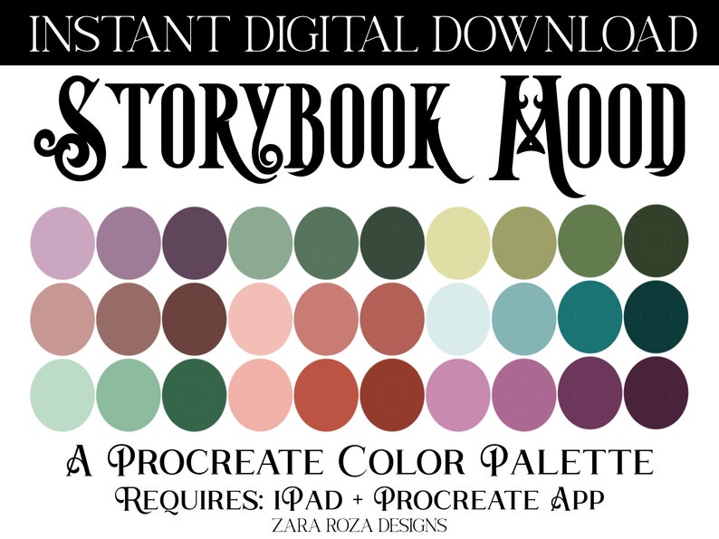 20 Procreate Color Palette Bundle Pack - VOL. 12 Set: 20 Palettes With ...