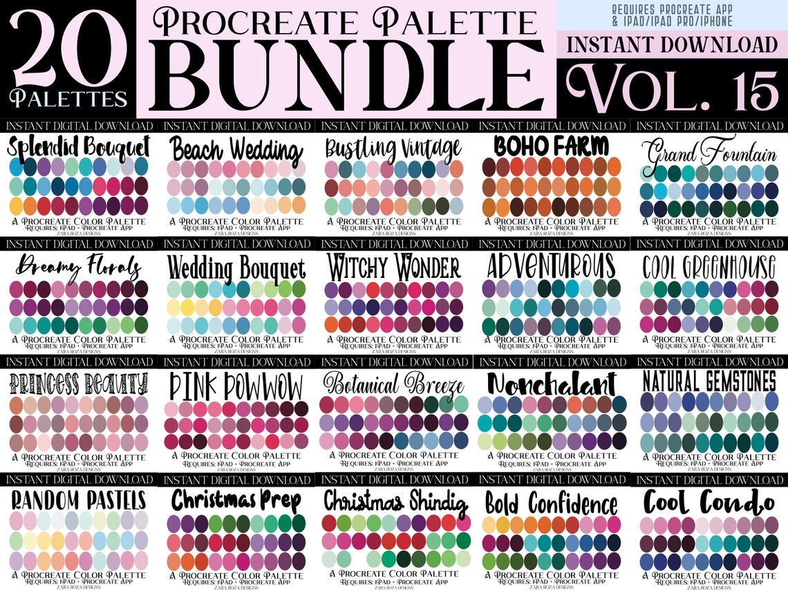 20 Procreate Color Palette Bundle Pack VOL. 15 Set Goth - Etsy Australia