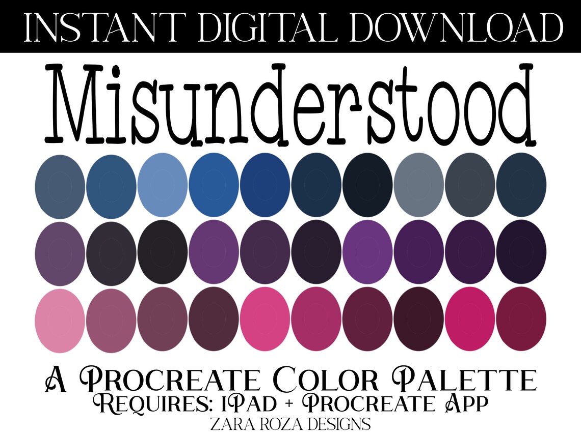 20 Procreate Color Palette Bundle Pack - VOL. 13 Set - Goth Retro ...