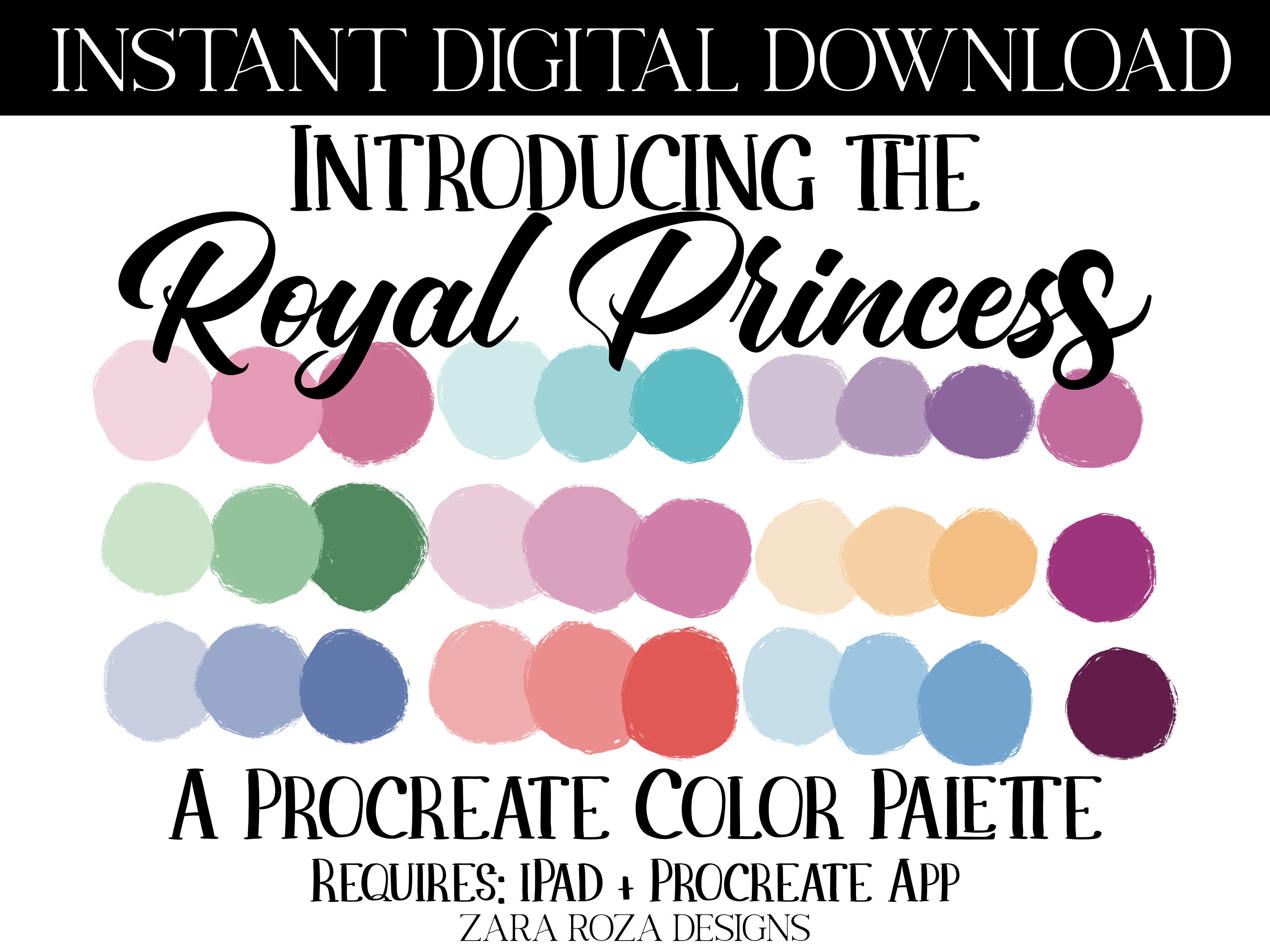 Introducing the Royal Princess - Procreate Color Palette Boho Cute Pink ...