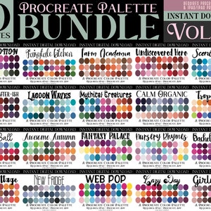 20 Procreate Color Palette Bundle Pack - VOL. 20 Set - Goth Retro ...