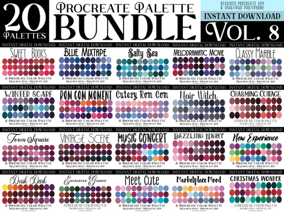 20 Procreate Color Palette Bundle Pack VOL. 8 Set - Etsy