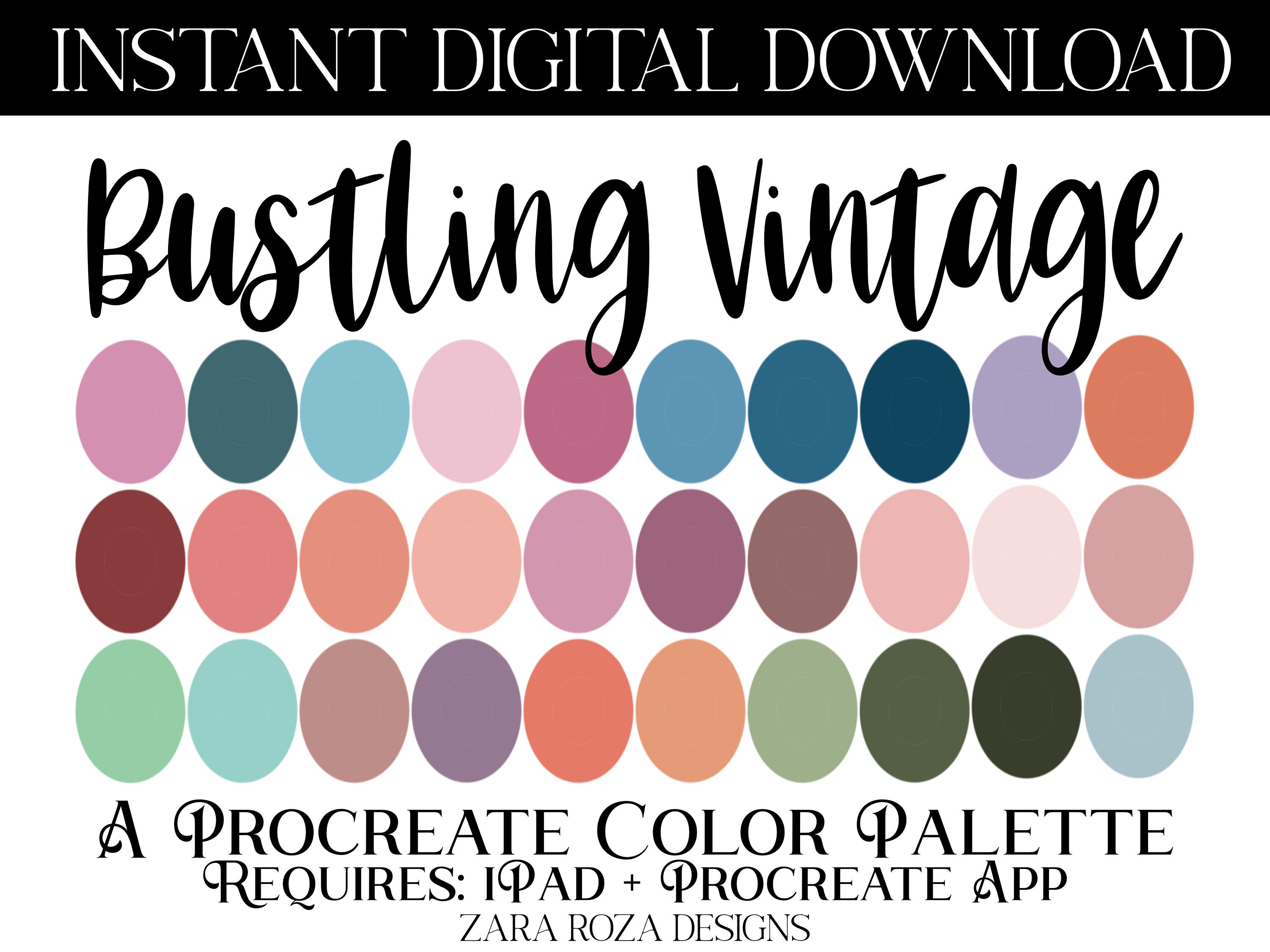 20 Procreate Color Palette Bundle Pack - VOL. 15 Set - Goth Retro ...