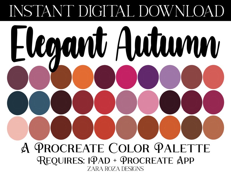 20 Procreate Color Palette Bundle Pack VOL. 19 Set Goth Retro Vintage ...
