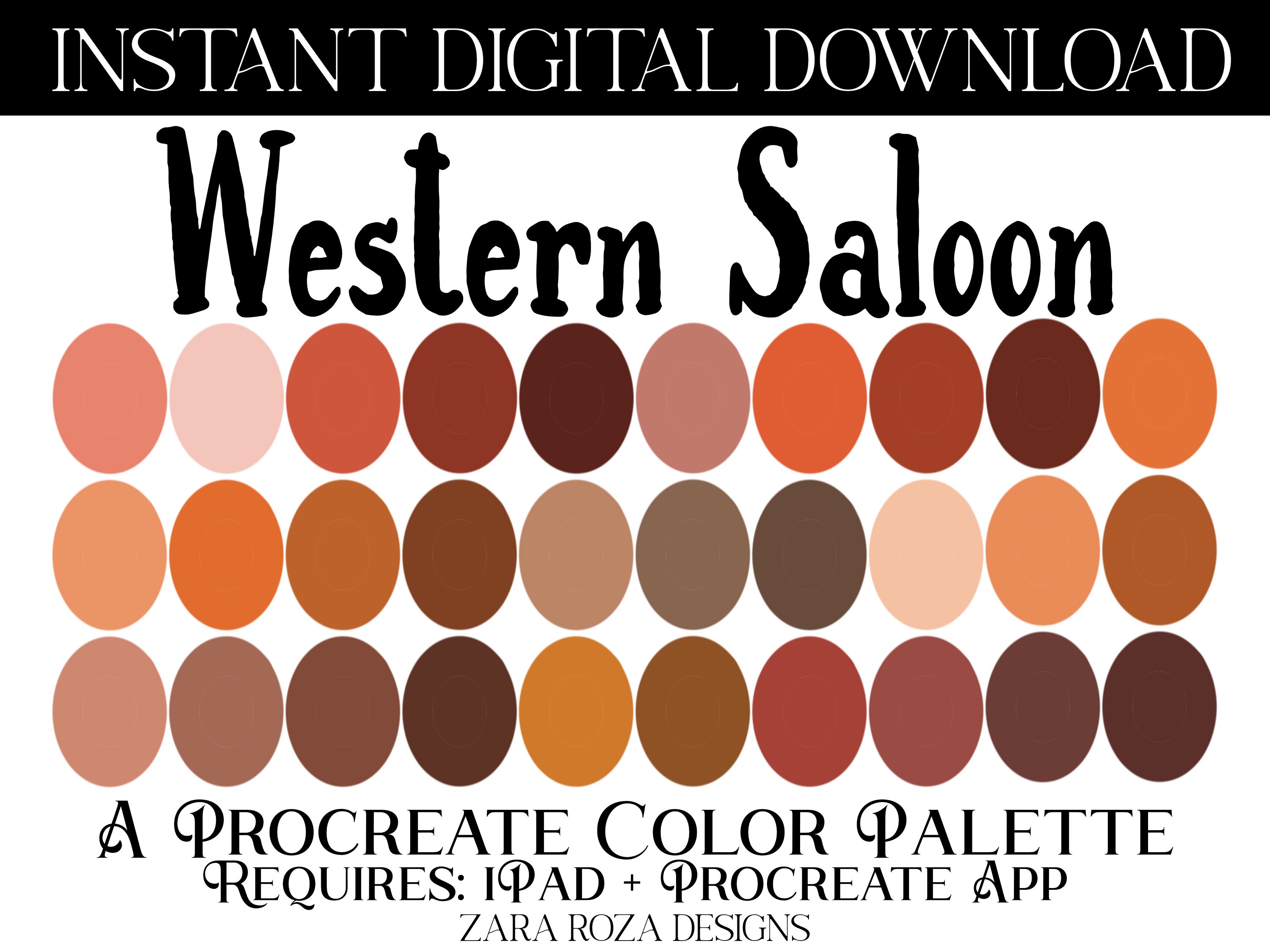 20 Procreate Color Palette Bundle Pack Vol 16 Set Goth Retro Vintage Boho Yellow Orange Red