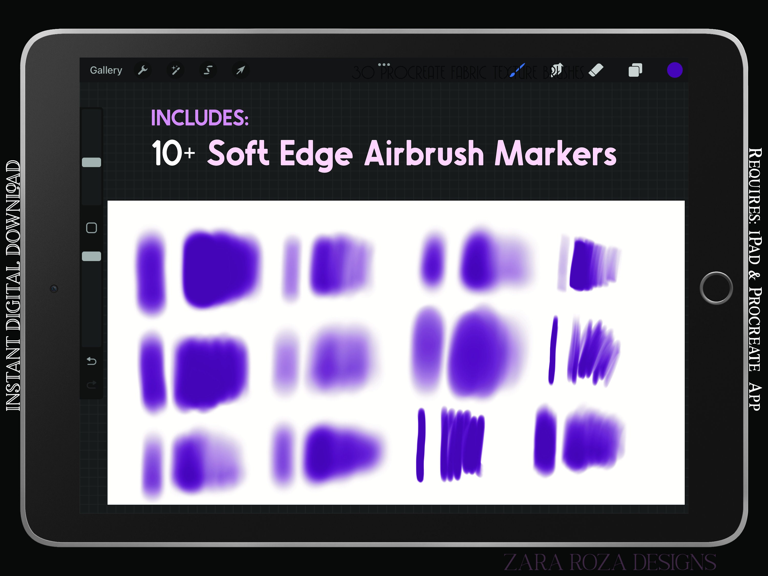 Procreate Airbrush Soft Edge Marker Brushes for iPad Digital Art ...