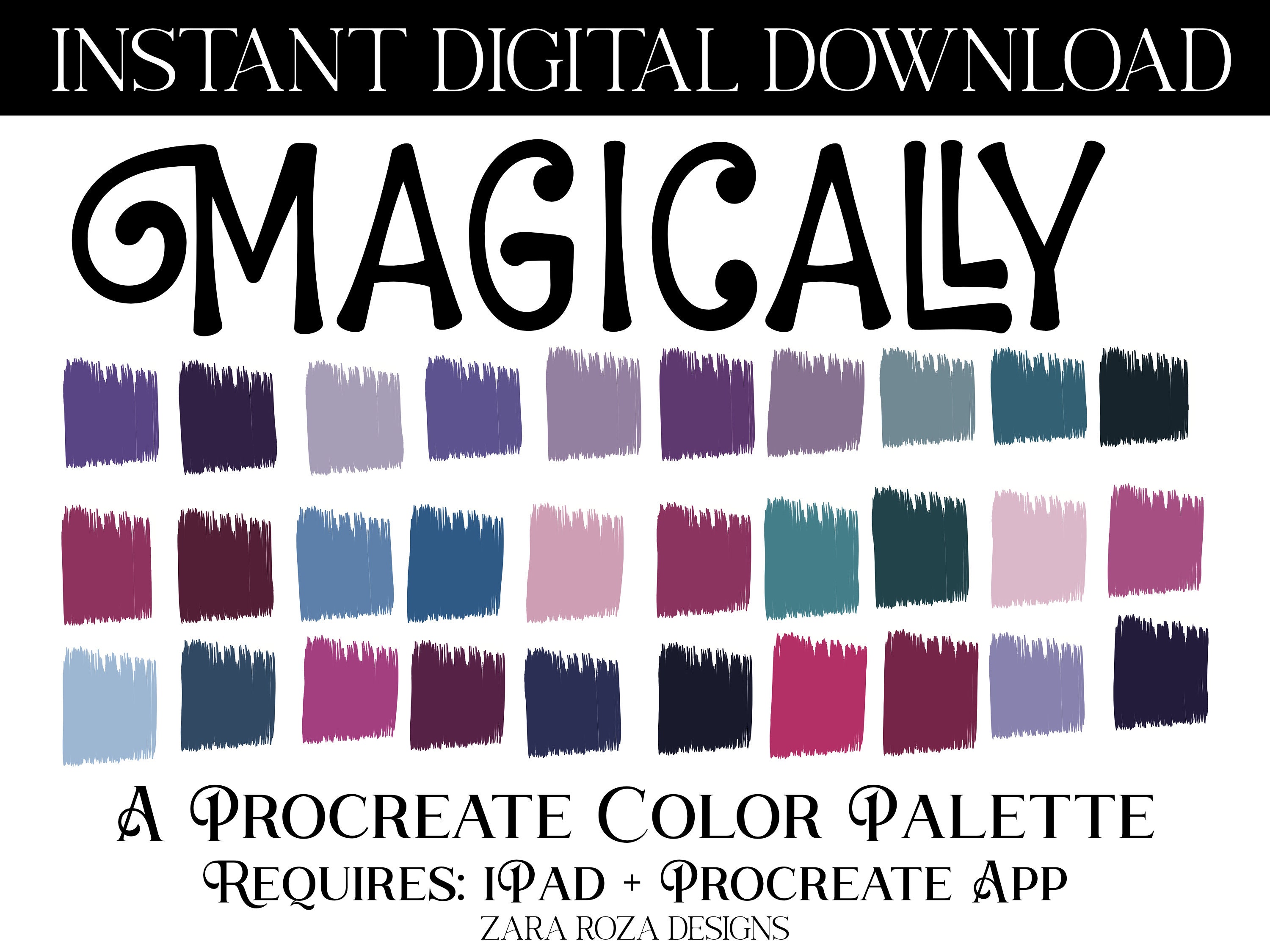 20 Procreate Color Palette Bundle Pack - VOL. 26 Set - Retro Vintage ...