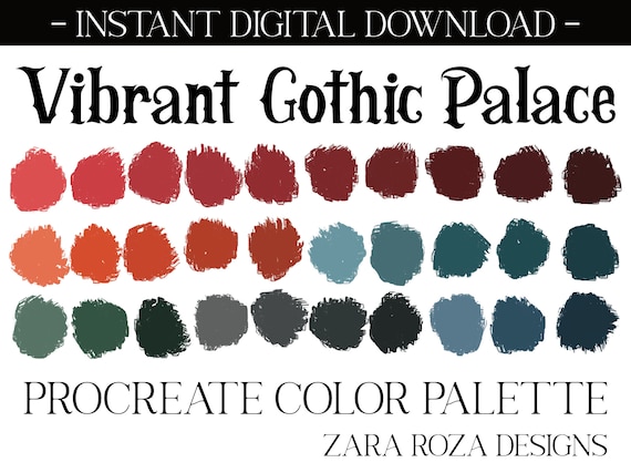 Vibrant Gothic Palace Procreate Color Palette: Dark Academia | Etsy