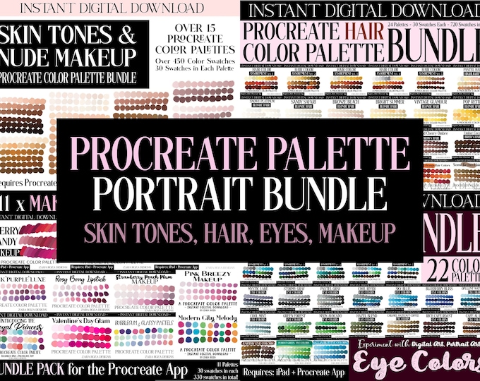 20 Procreate Color Palette Bundle Pack - VOL. 4 Set - Retro Vintage ...