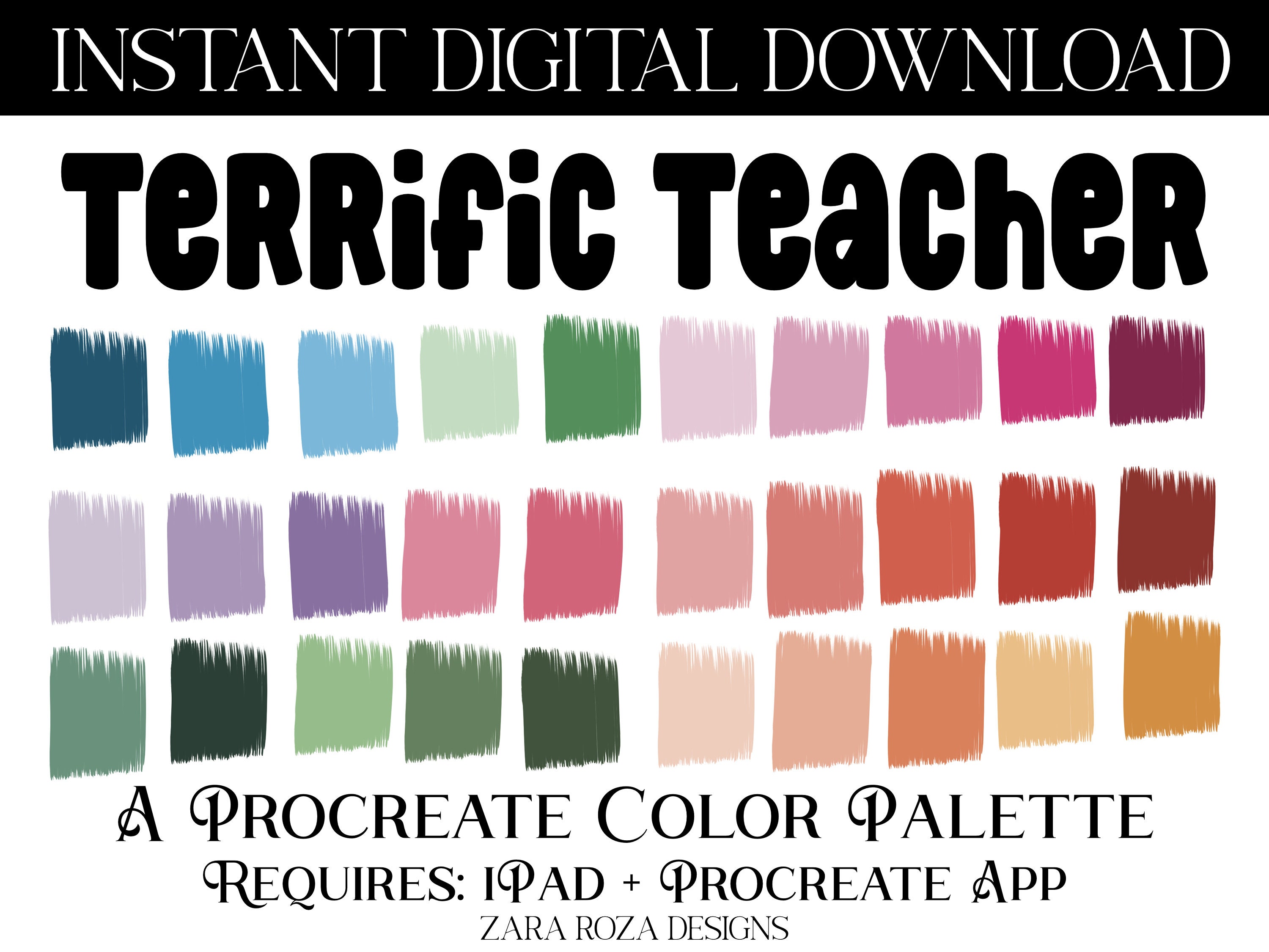 20 Procreate Color Palette Bundle Pack - VOL. 25 Set - Retro Vintage ...