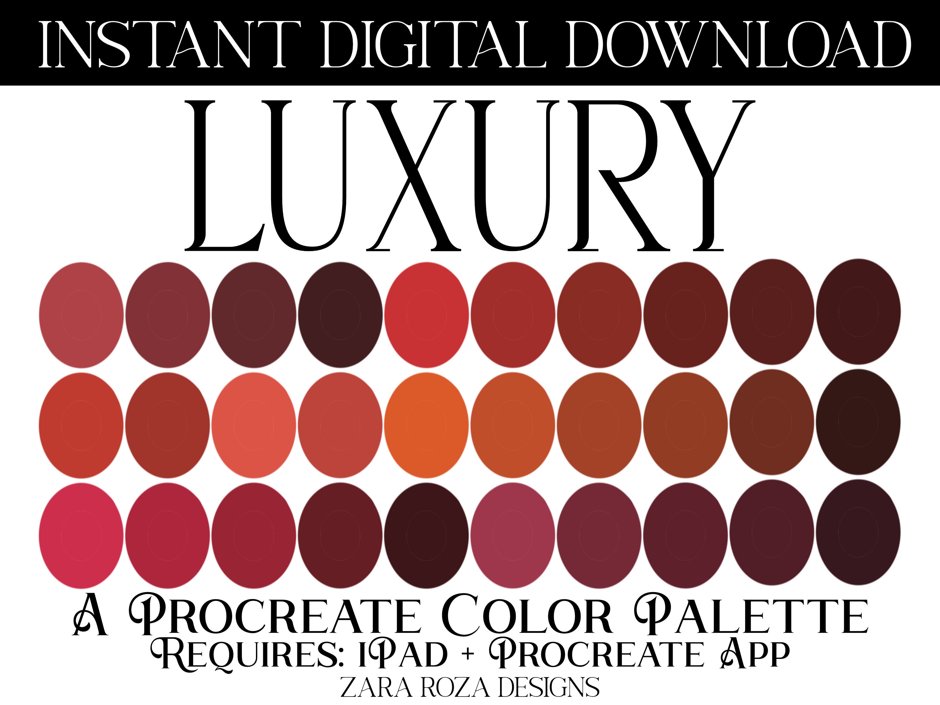 20 Procreate Color Palette Bundle Pack Vol 16 Set Goth Retro Vintage Boho Yellow Orange Red