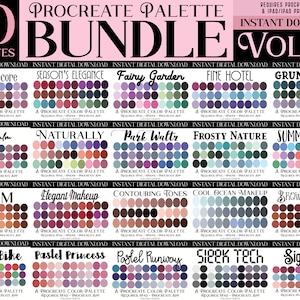 20 Procreate Color Palette Bundle Pack - VOL. 31 Set - Retro Vintage ...