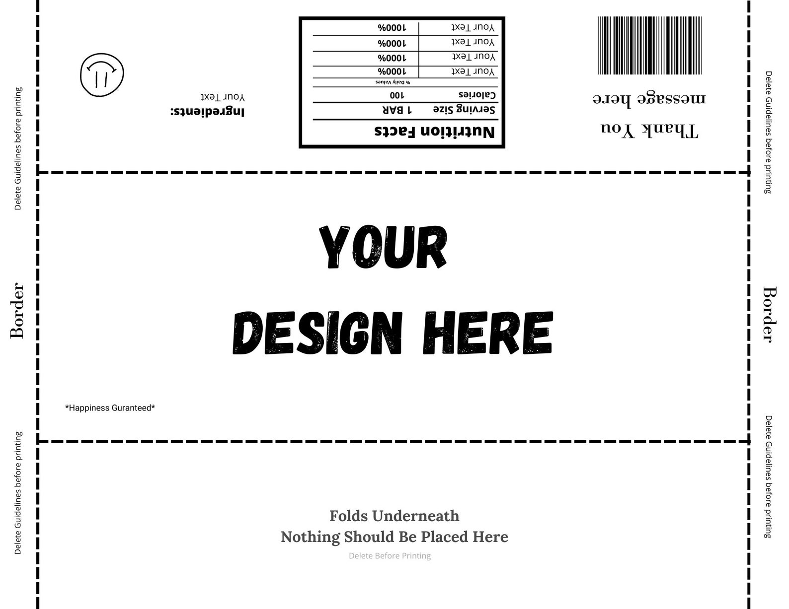 Blank Chocolate Wrapper Template Canva Editable - Etsy