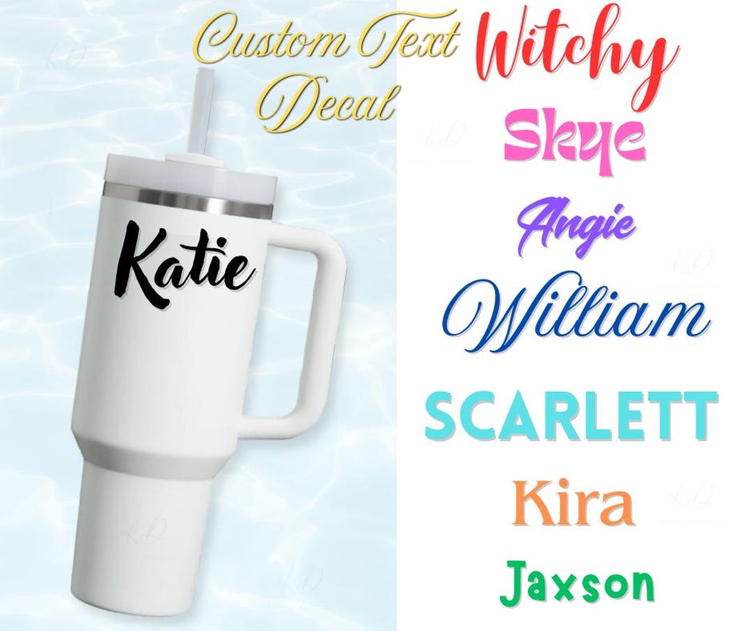 Custom Text Vinyl Decals Personalized Vinyl Text Decals: Custom Font ...