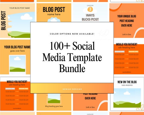 100+ Pages Social Media Template Bundle Canva Template Digital ...