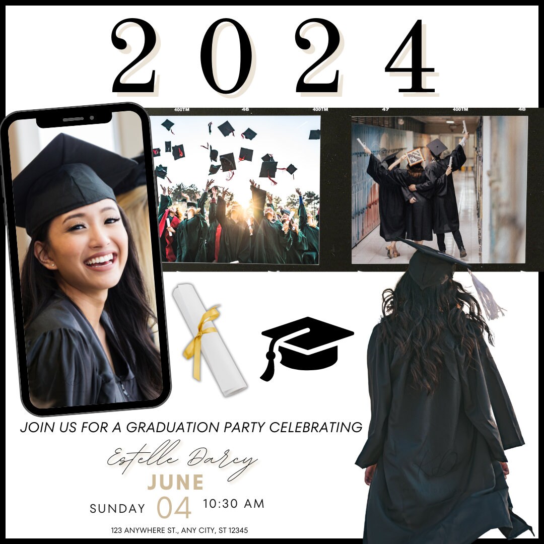 Editable Graduation Invitation Flyer, Graduation Party, Class of 2024 ...