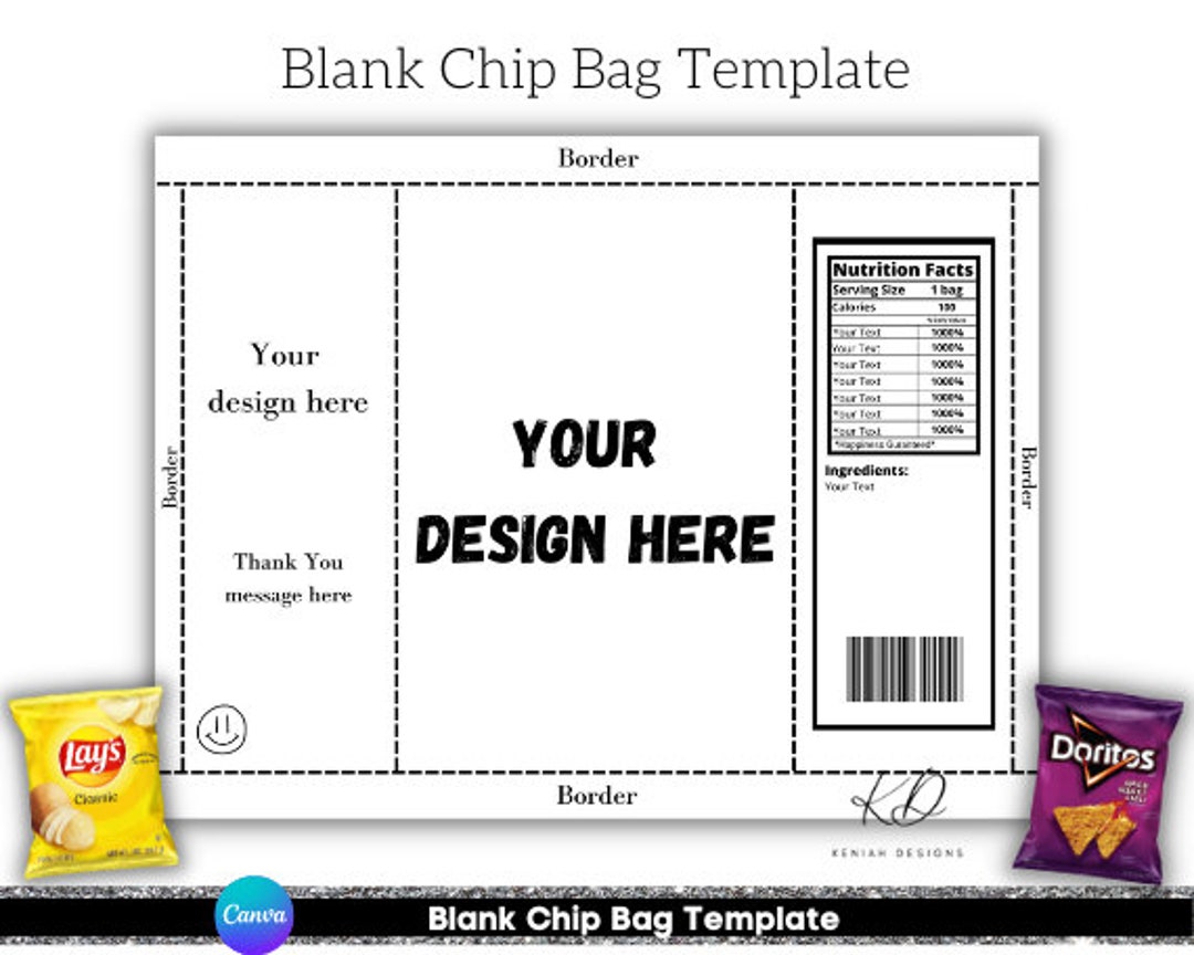 Blank Chip Bag Canva Template - Etsy
