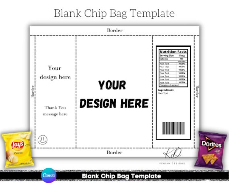Blank Chip Bag Canva Template - Etsy