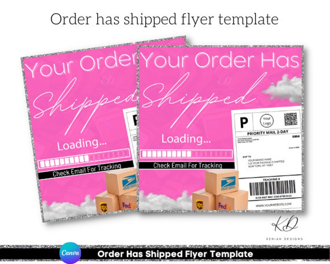 Order Has Shipped Flyer Template - Etsy