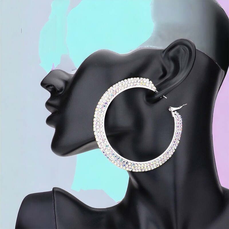 Rhinestone Hoops - Etsy