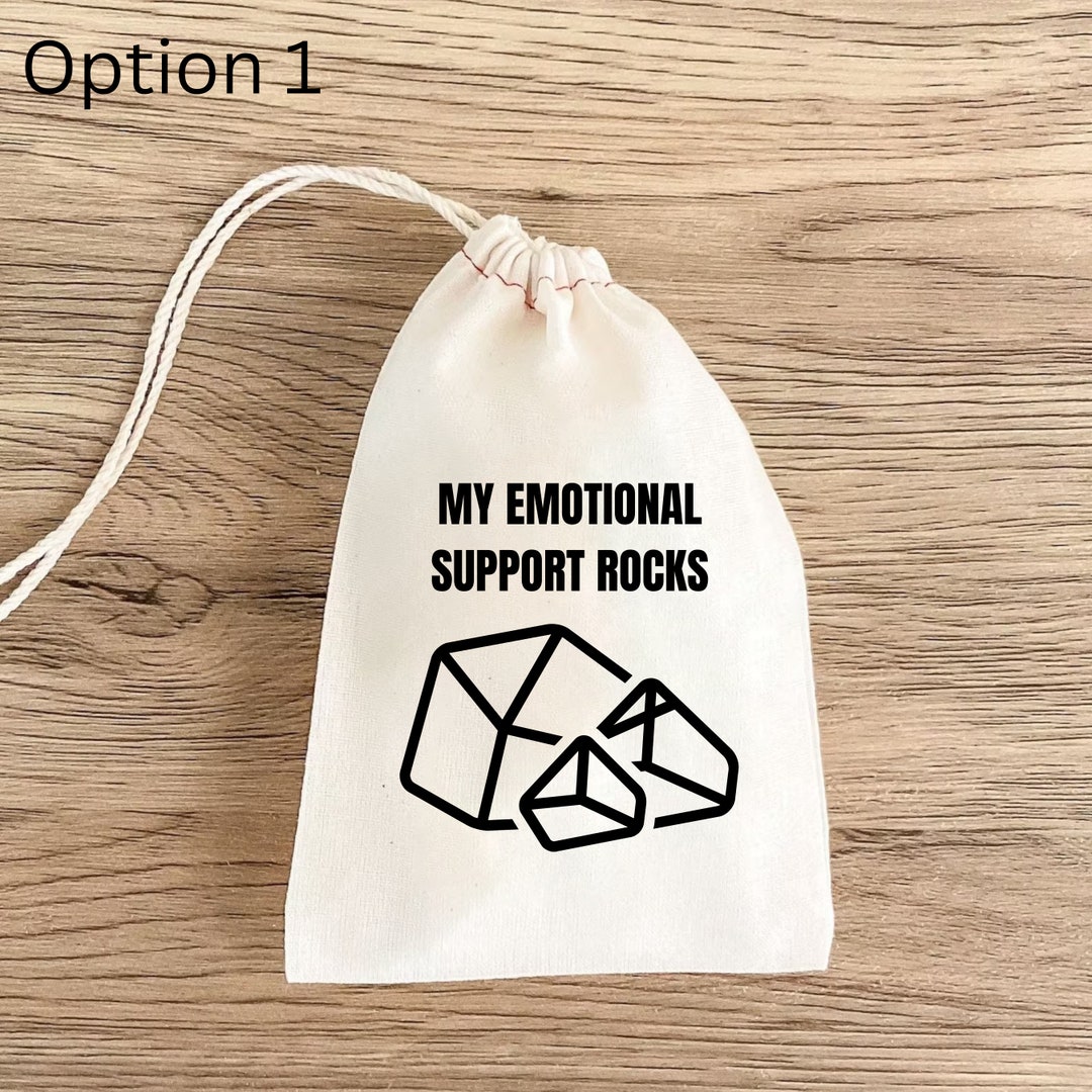 My Emotional Support Rock | Crystal Bags | Funny Bags - Etsy