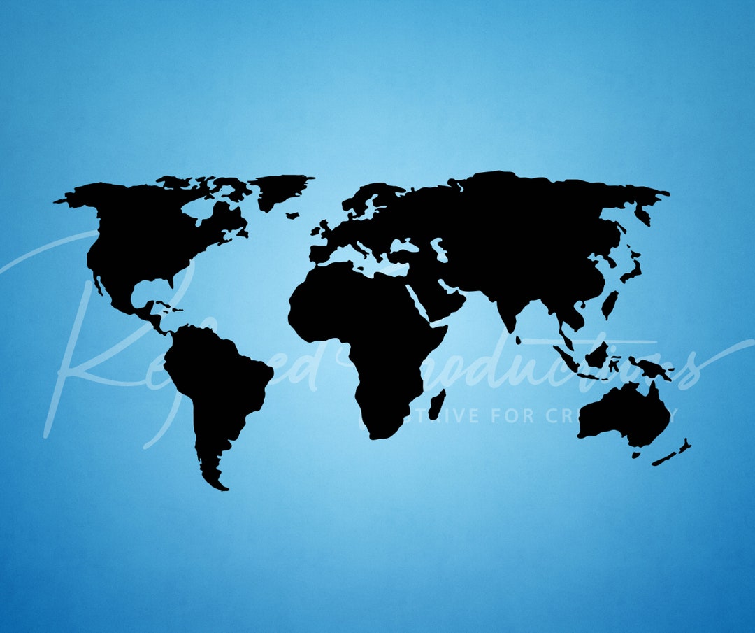 World Map Digital Cut Files - Etsy