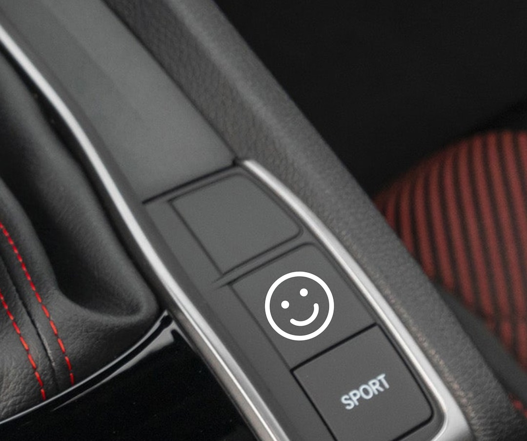 Happy Face Vinyl Car Button Decal - Etsy