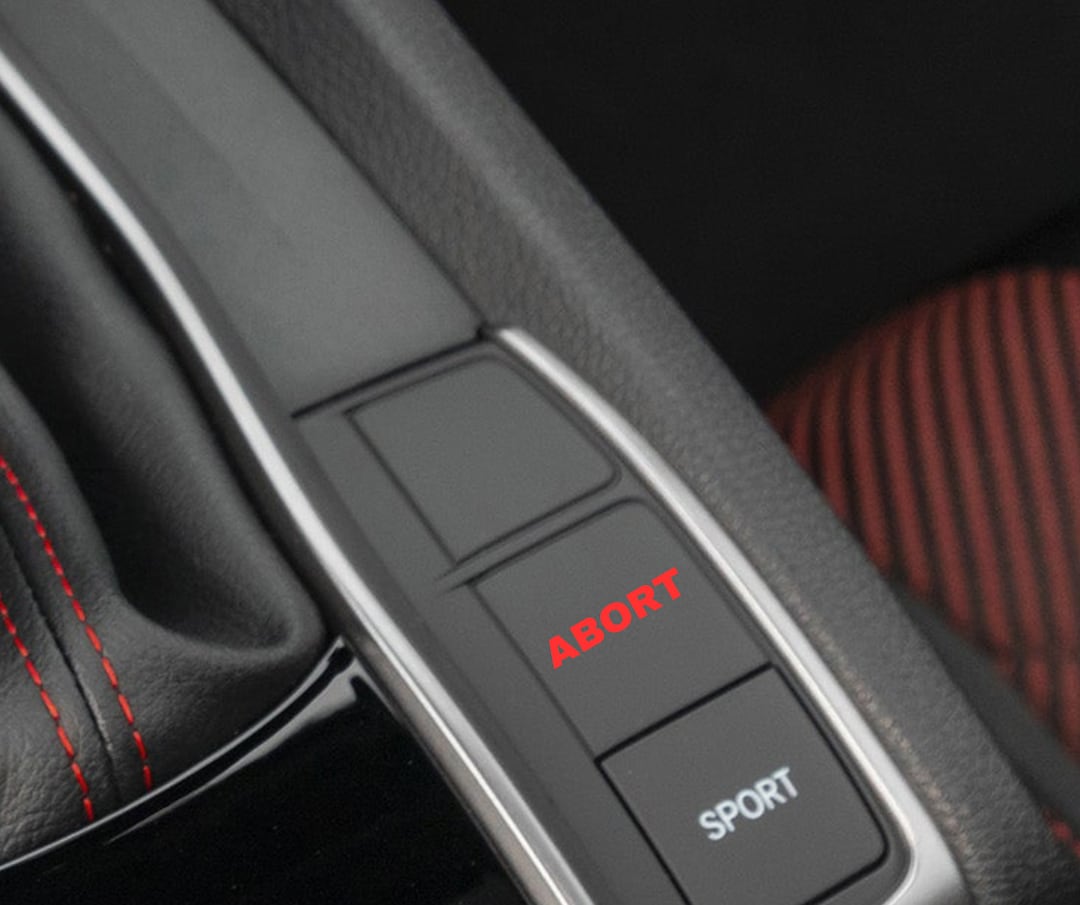 Abort Vinyl Car Button Decal - Etsy