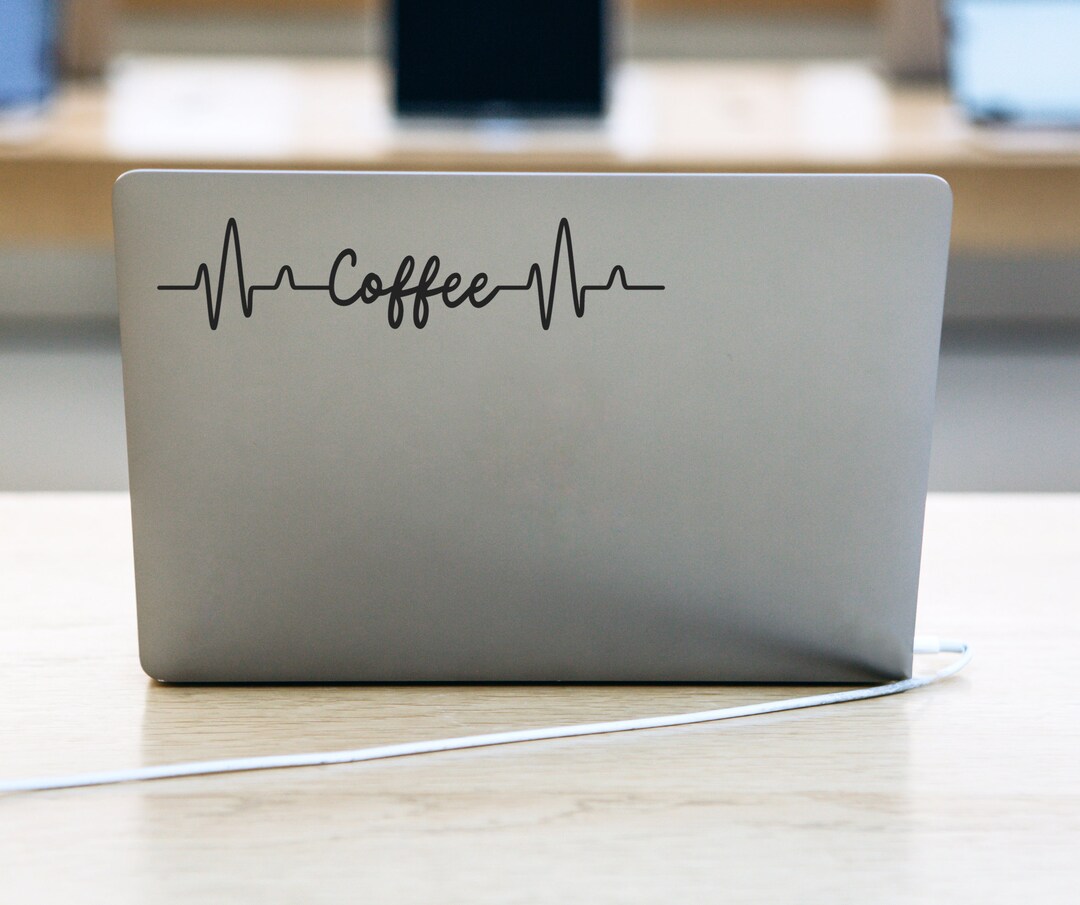 Coffee Heartbeat Lifeline Decal Sticker Inscription - for Cars, Trucks ...