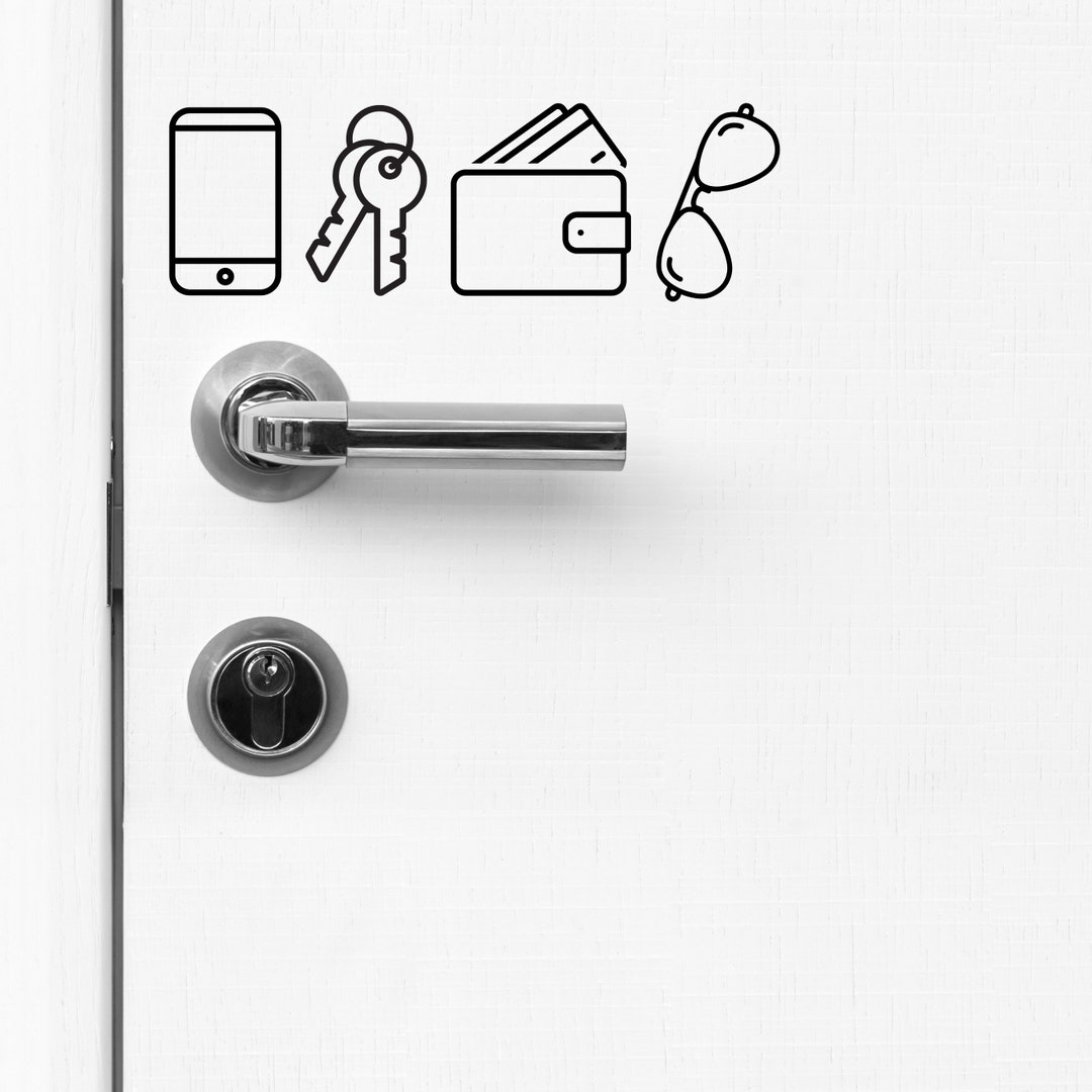 Phone Keys Wallet Glasses Door Vinyl Decal: Leaving Reminder - Etsy