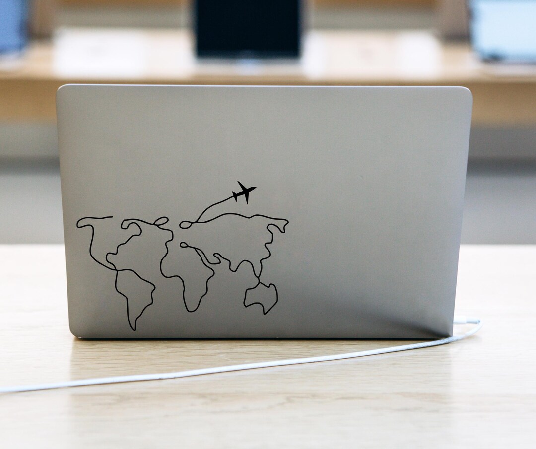 World Map Airplane Decal: Adventure Travel Sticker - Etsy