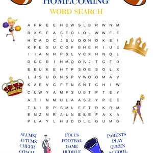 School Homecoming Word Search Puzzle - Homecoming Download Printable ...