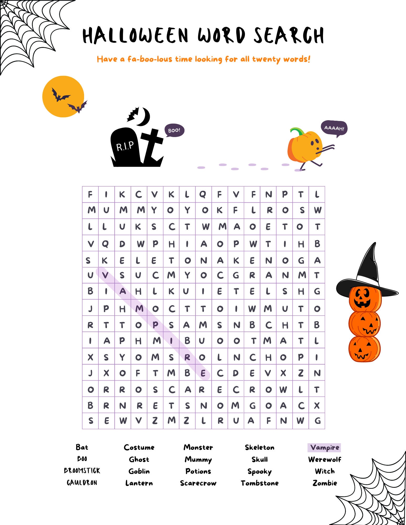 Halloween Word Search Puzzle - Halloween Word Search Printable ...