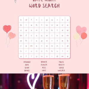 Adult Date Night Word Search Printable - Date Night Word Search Puzzle ...