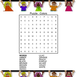 Kids Colors Digital Puzzle - Printable Kids Colors Educational Digital ...