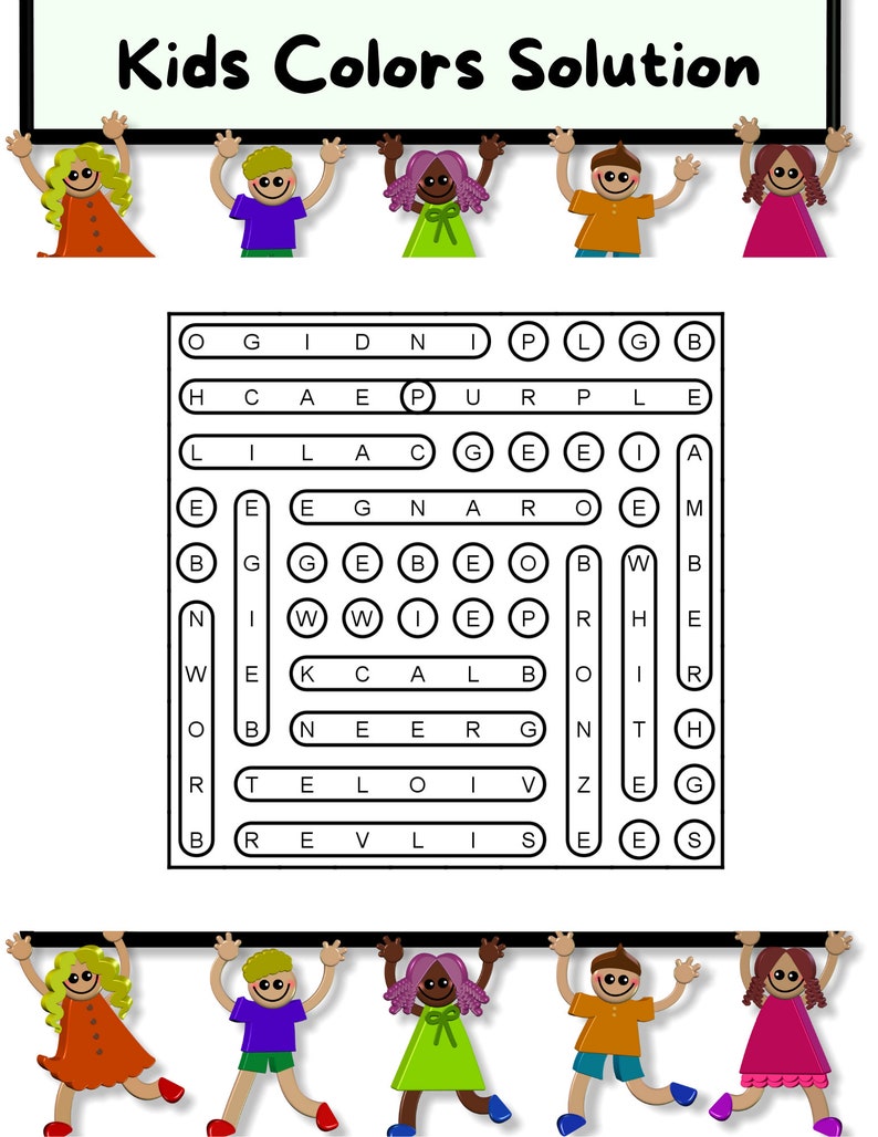 Kids Colors Digital Puzzle - Printable Kids Colors Educational Digital ...