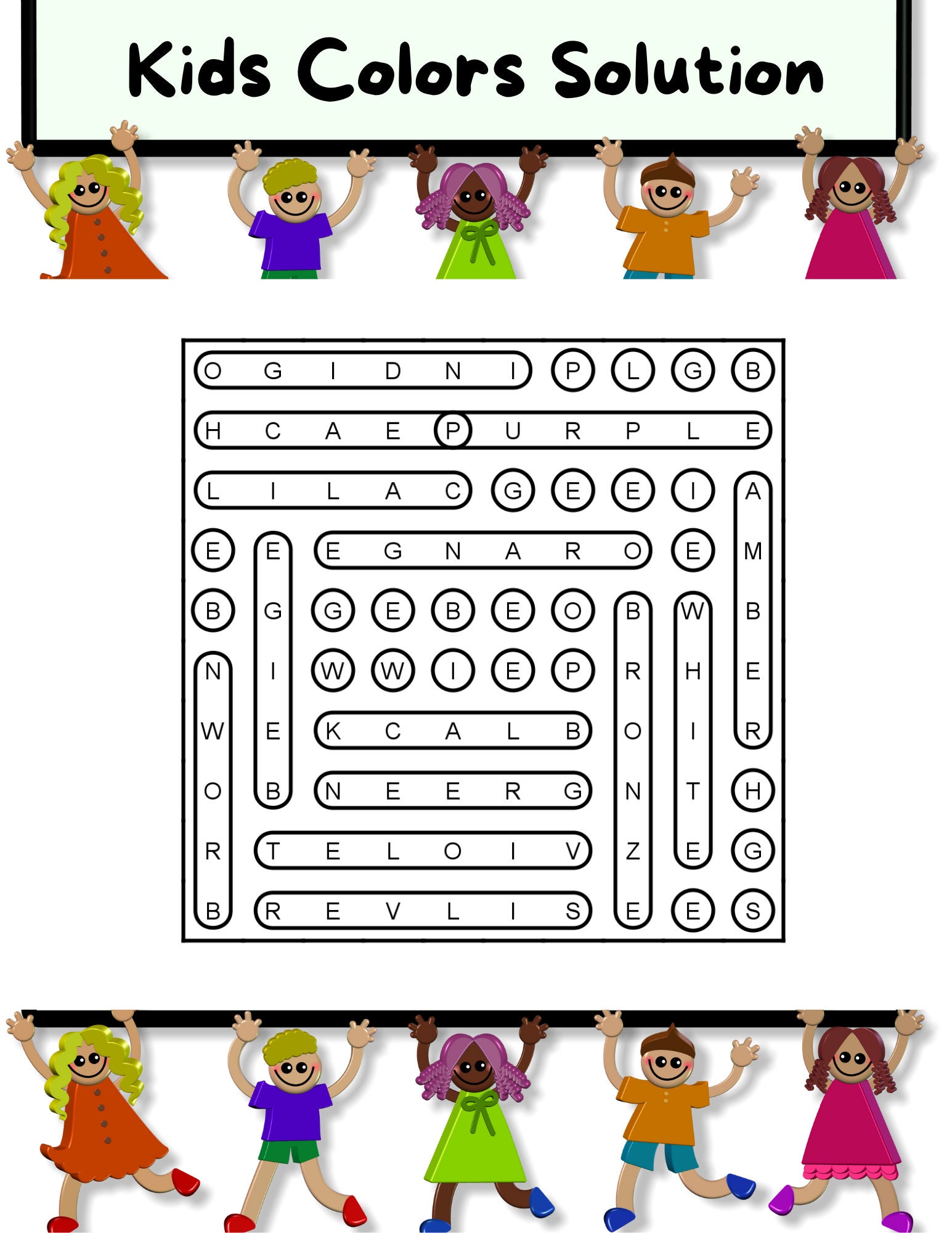 Kids Colors Digital Puzzle - Printable Kids Colors Educational Digital ...