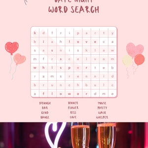 Adult Date Night Word Search Printable - Date Night Word Search Puzzle ...