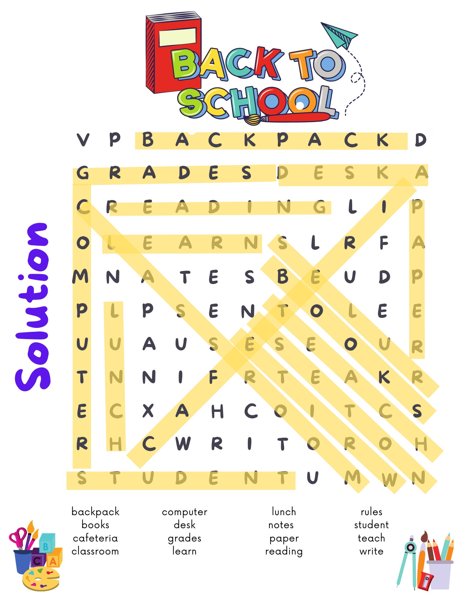 School Downloadable Word Search Puzzle - School Bus Download Word ...