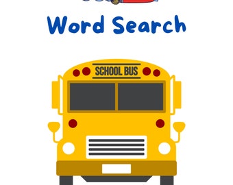 Kids Back to School Digital Download Word Search Puzzle - School House ...