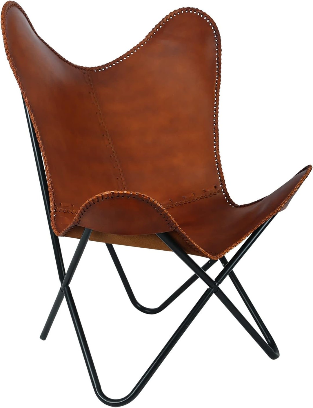 Premium Handmade Leather Living Room Chair Butterfly Chair BKF Leather ...