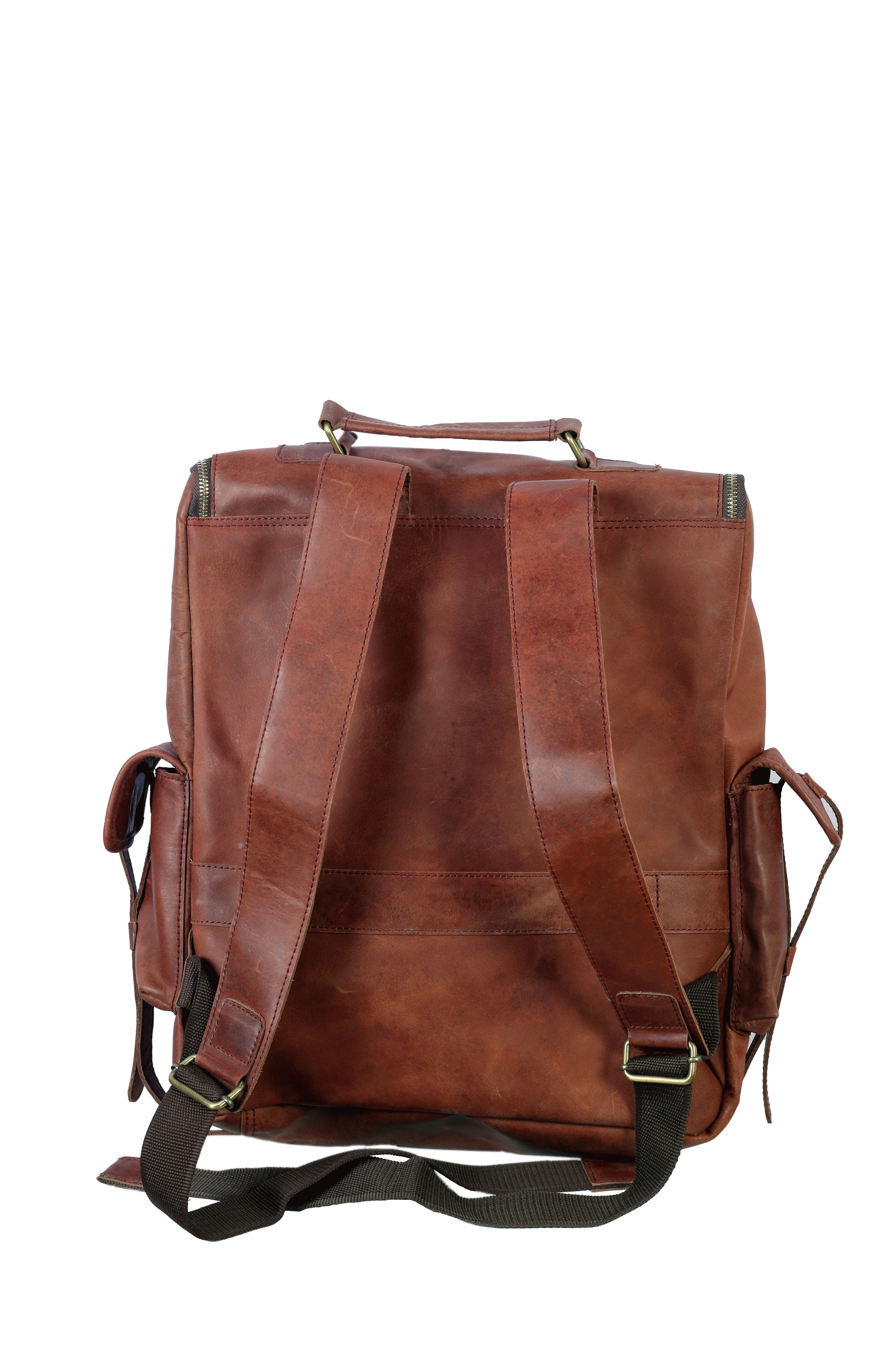 Handmade Buffalo Leather Backpack: Vintage Style Rucksack, Fits 16-inch ...