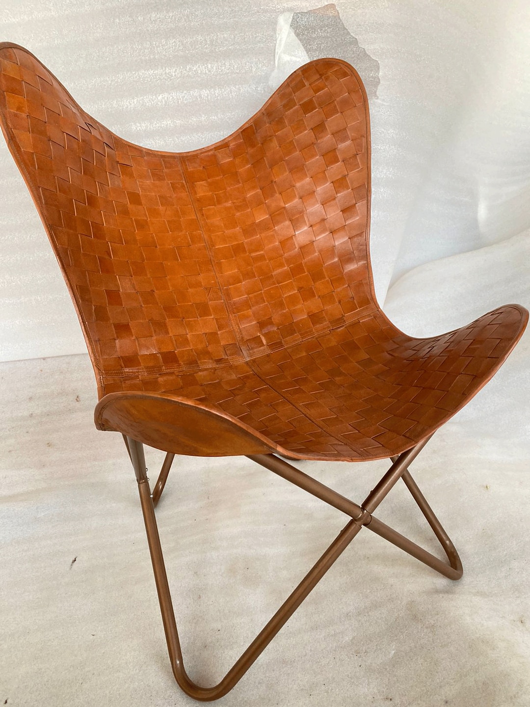 Leather Living Room Chair Classic Leather Brown Leather Butterfly Chair ...